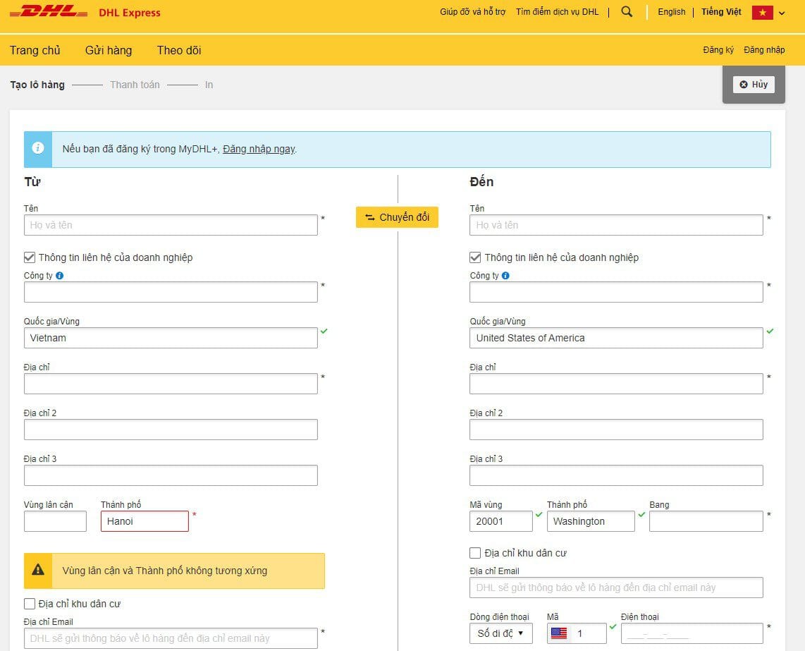 Gửi Hàng Đi Mỹ Qua DHL| Dịch vụ và giá cước
